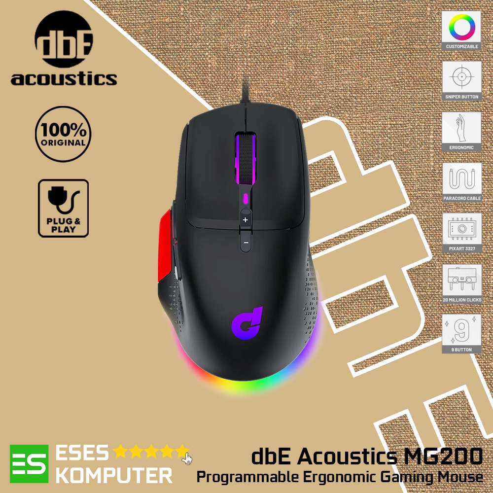 Jual Mouse dBE Acoustics MG200 RGB | Programmable Ergonomic Gaming ...