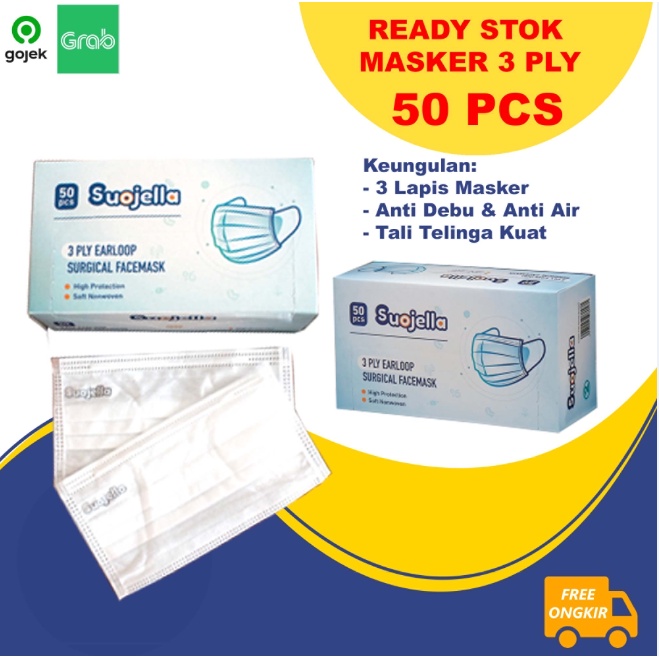 Jual Masker Medis 3ply Earloop Suojella Box isi 50 pcs | Shopee Indonesia