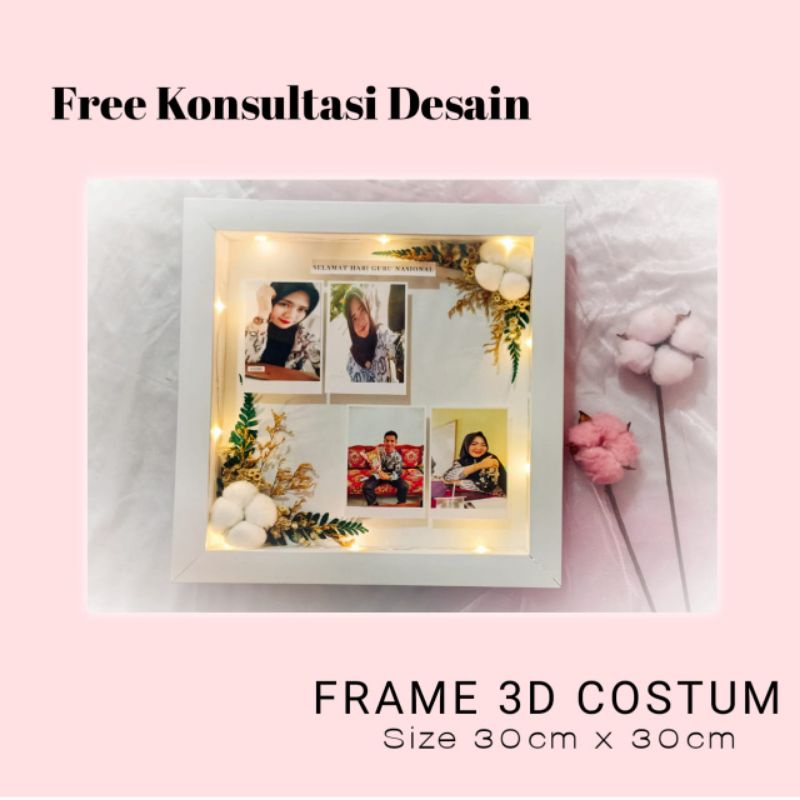 Jual Frame 3D 30cmx30cm | KADO ULTAH/KADO WISUDA/KADO PERNIKAHAN ...