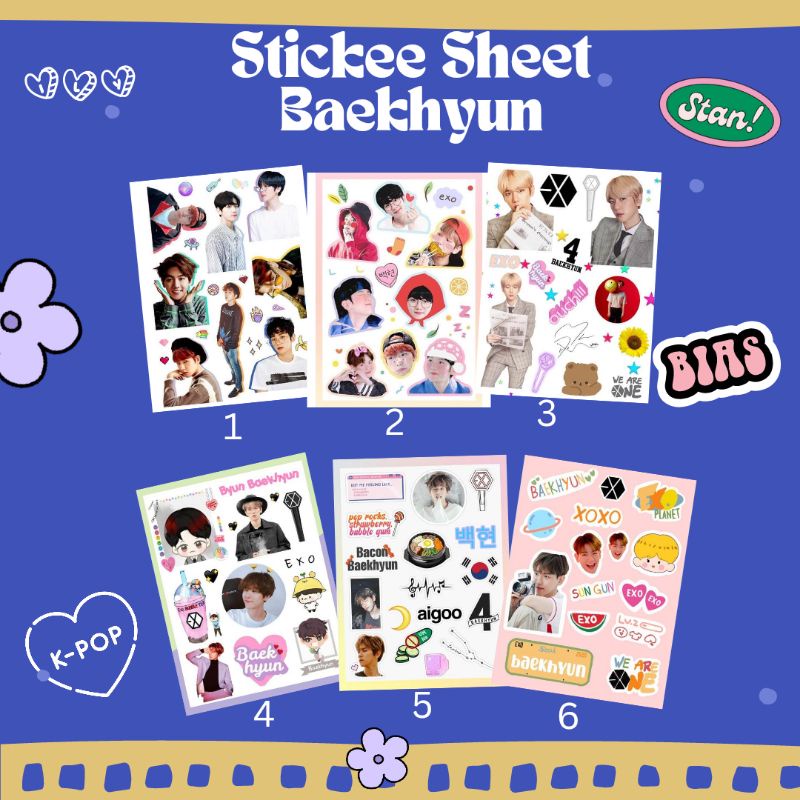 Jual sticker sheet baekhyun exo member | Shopee Indonesia