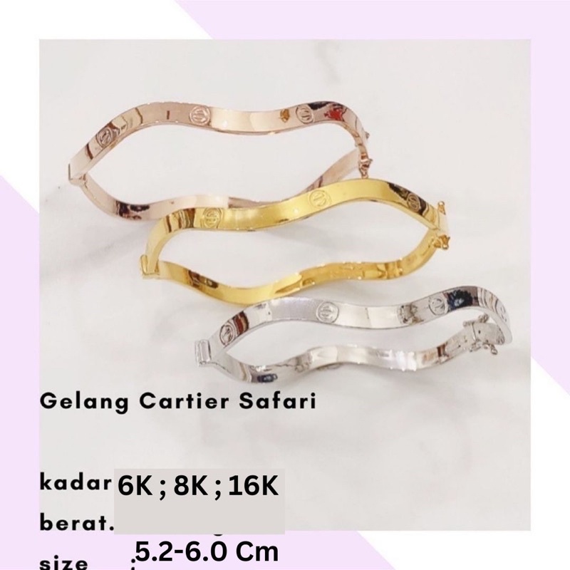 Jual Gelang Emas Carti*r Safari 6K 8k 16k WAVE GELOMBANG Cārtir Cårtíer ...