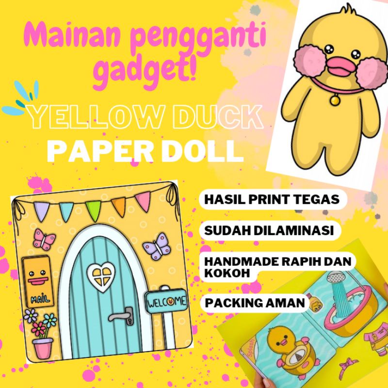 Jual KATEMADE PAPER DOLL BEBEK KUNING PAPER DOLL MAINAN KERTAS BEBEK ...