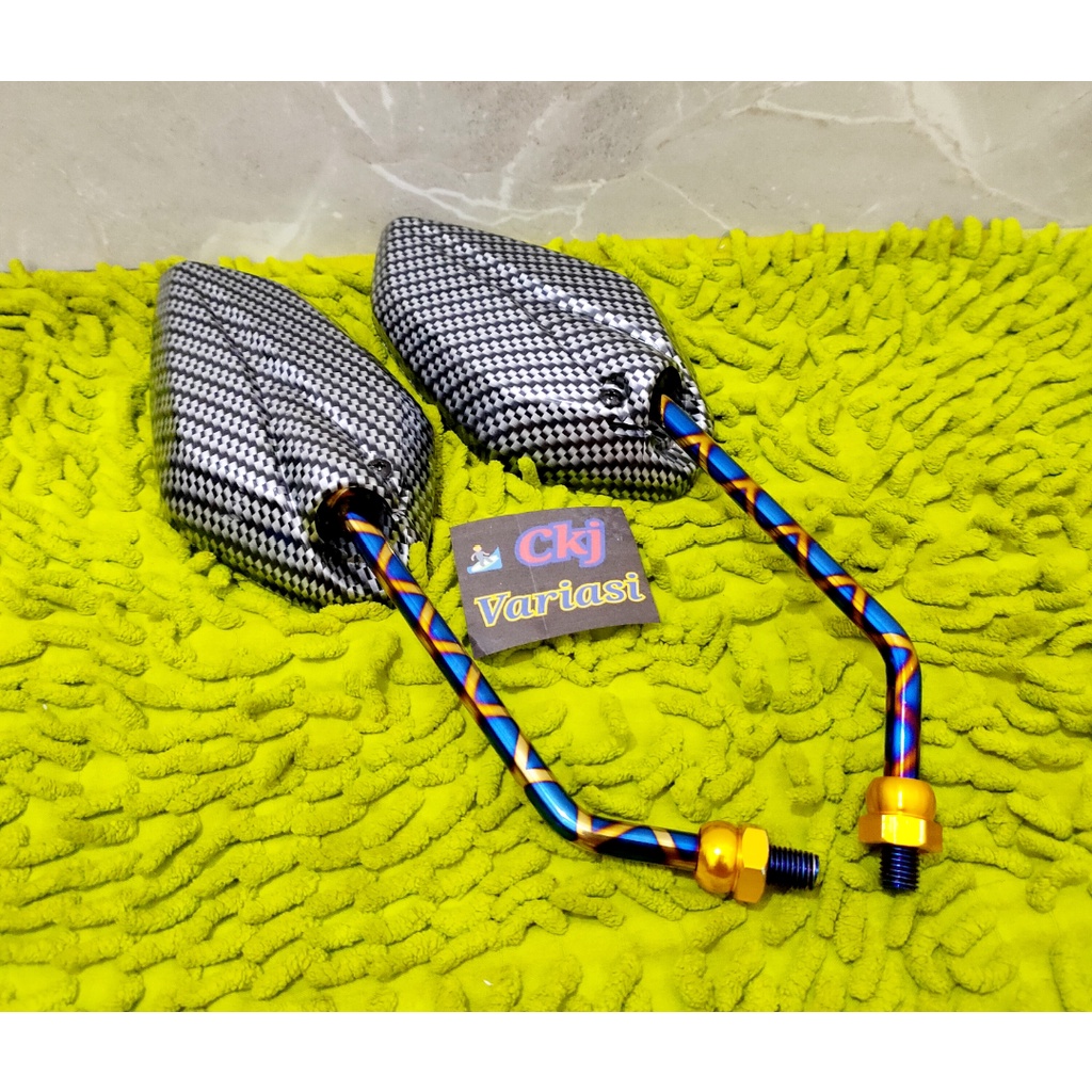 Jual KACA SPION JUPITER KARBON BLUE X PANJANG/KACA SPION MOTOR YAMAHA ...