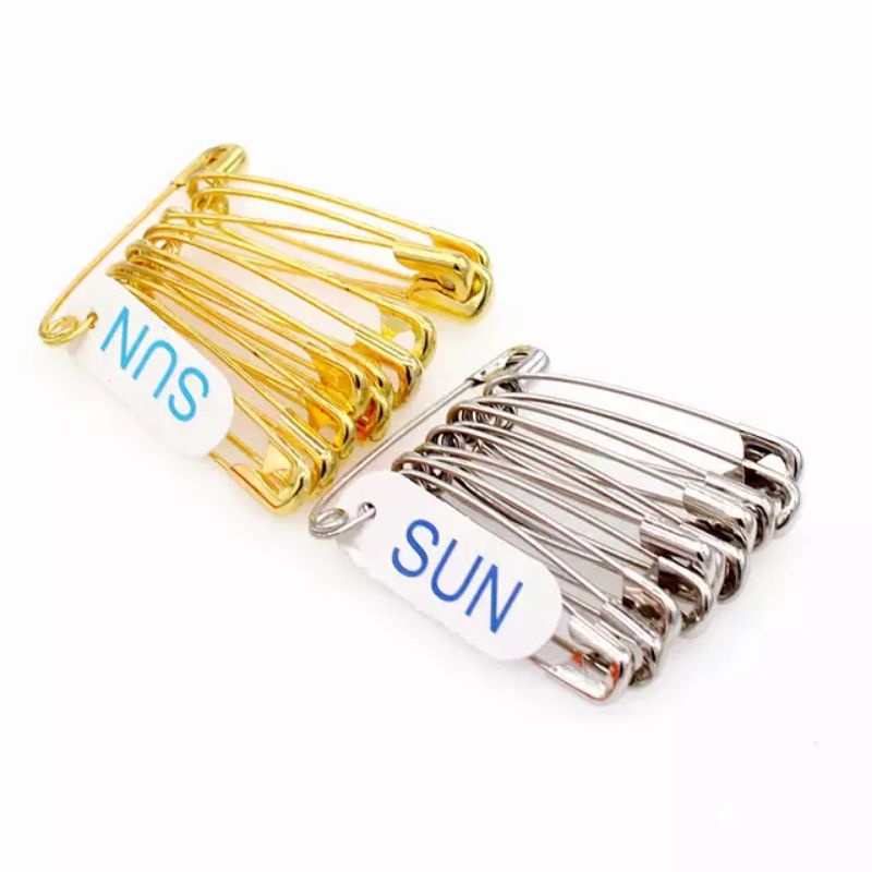 Jual peniti sun isi 12 pcs stainles silver Dan goldpcs ukuran jumbo ...