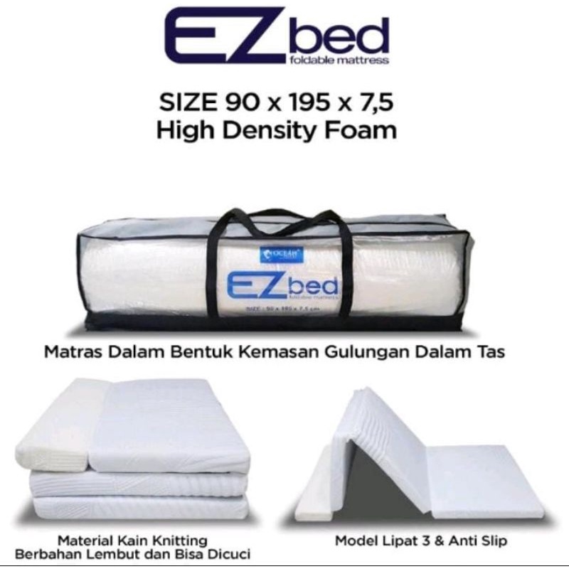 Jual Folding Bed Kasur Matras Lipat Compact ocean Ezbed Gratis Tas Ez ...
