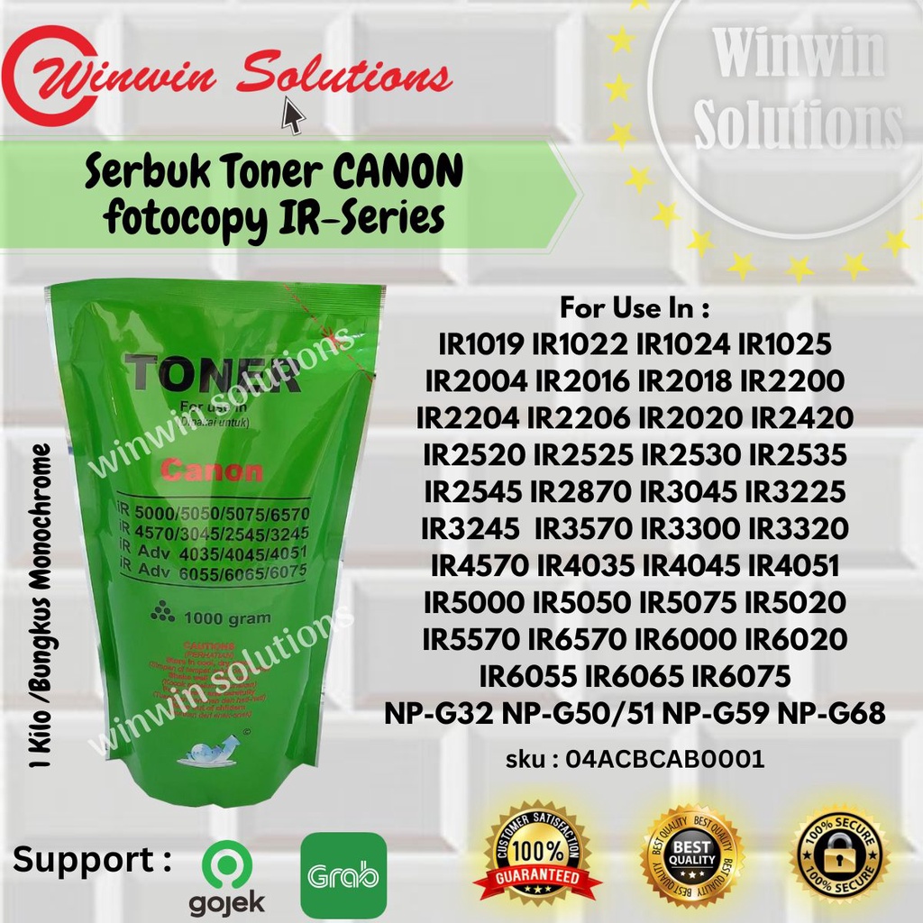 Jual Bubuk Refill Serbuk Toner Fotocopy IR 3035 / 3045 / 3530 / 3570 ...