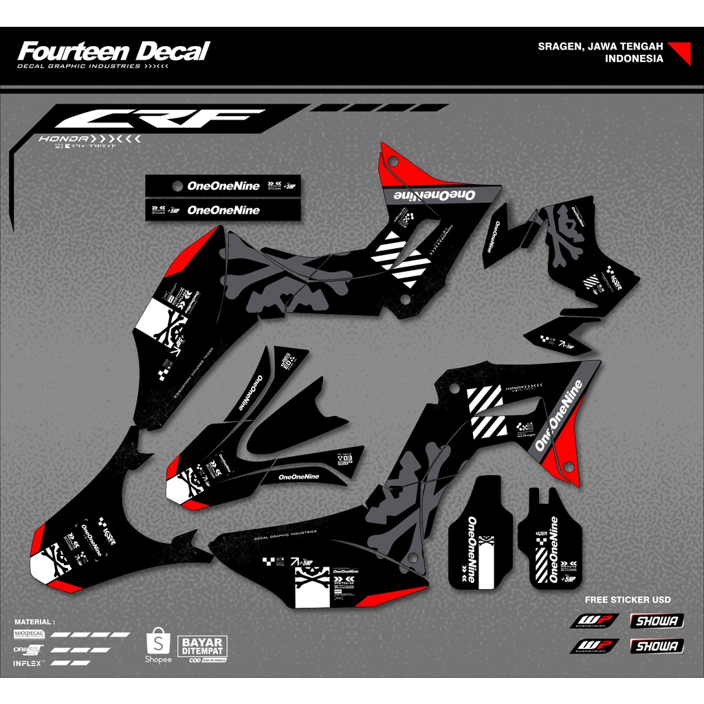 Jual DECAL CRF 150 - stiker dekal motor crf 150 full body oneonenine ...