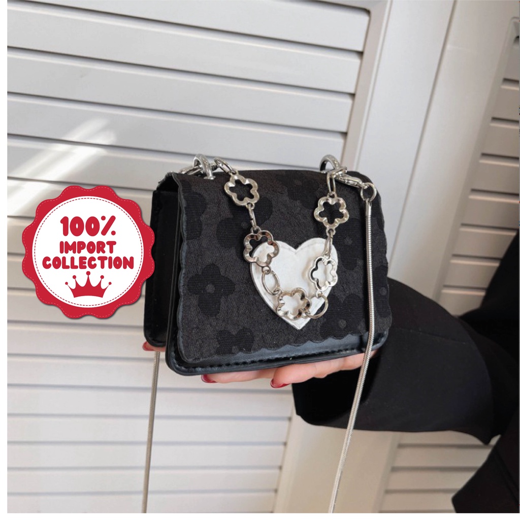 Jual JACCI Tas Selempang Kotak Mini Love Rantai Slingbag Wanita Remaja ...