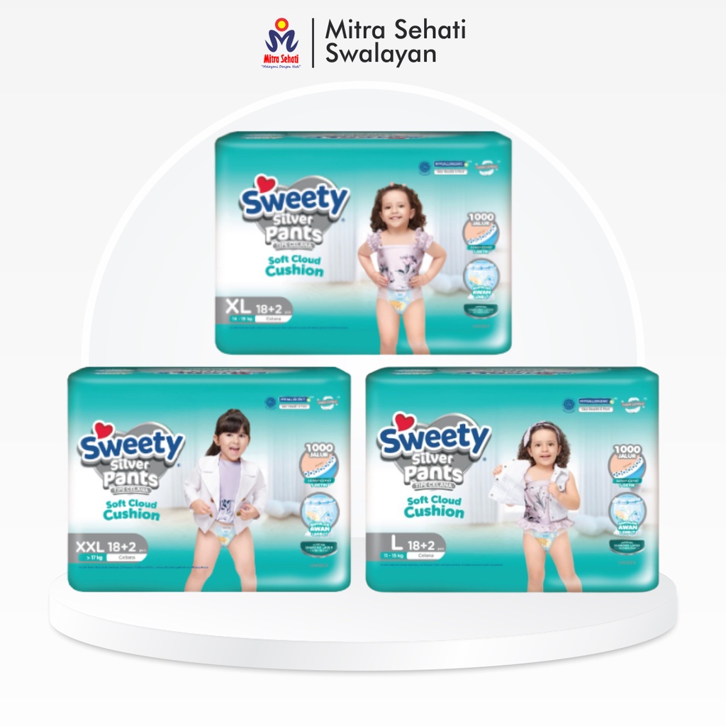 Jual SWEETY SILVER PANTS L18+2, XL18+2, XXL 18+2 - Mitra Sehati ...