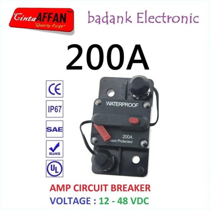 Jual [200A] Thermal Circuit Breaker DC 12-48V 200A Solar Panel Surya ...