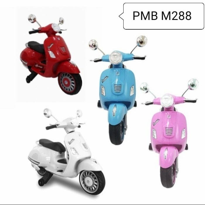 Jual Mainan Motor Aki Motor Accu Anak Vespa Vestic Scooter PMB M288 KP ...