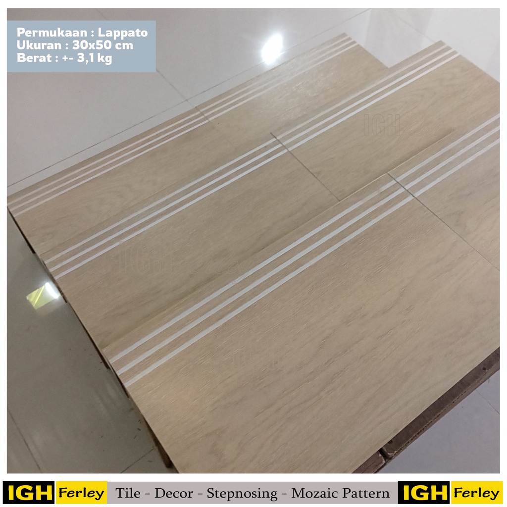 Jual Stepnosing Granit 30x50 Motif Kayu Coklat Matt Tekstur Lantai Tangga AntiSelip Original ...