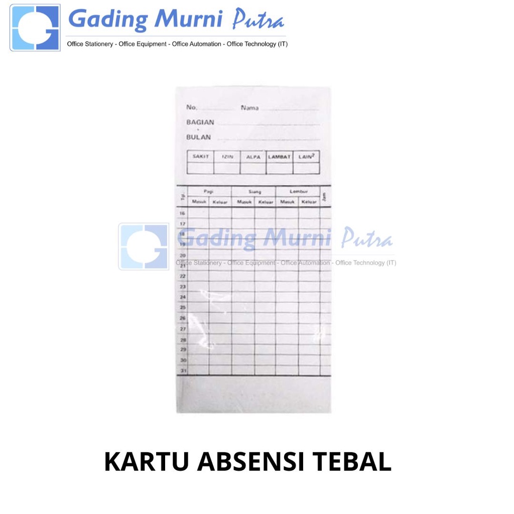 Jual Kartu Absensi Absen Tebal / Kartu Absensi Manual | Shopee Indonesia