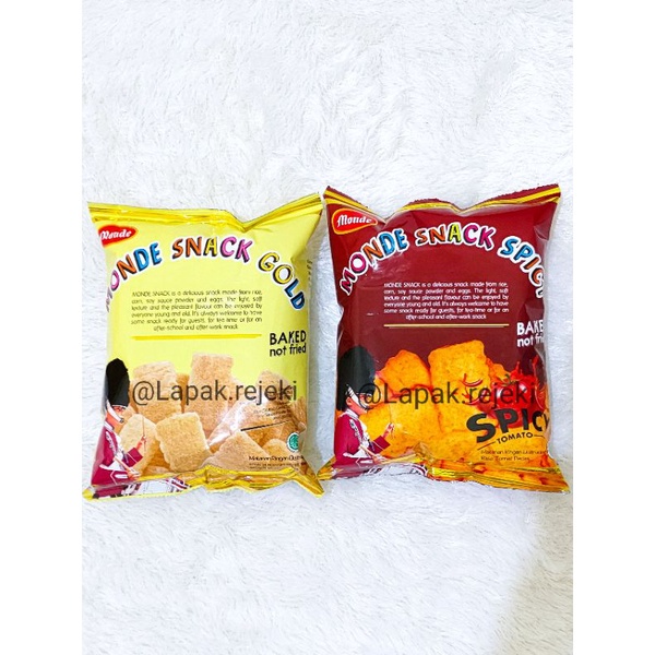 Jual Monde Snack Gold / Spicy Tomato Snack Beras Makanan Ringan ...
