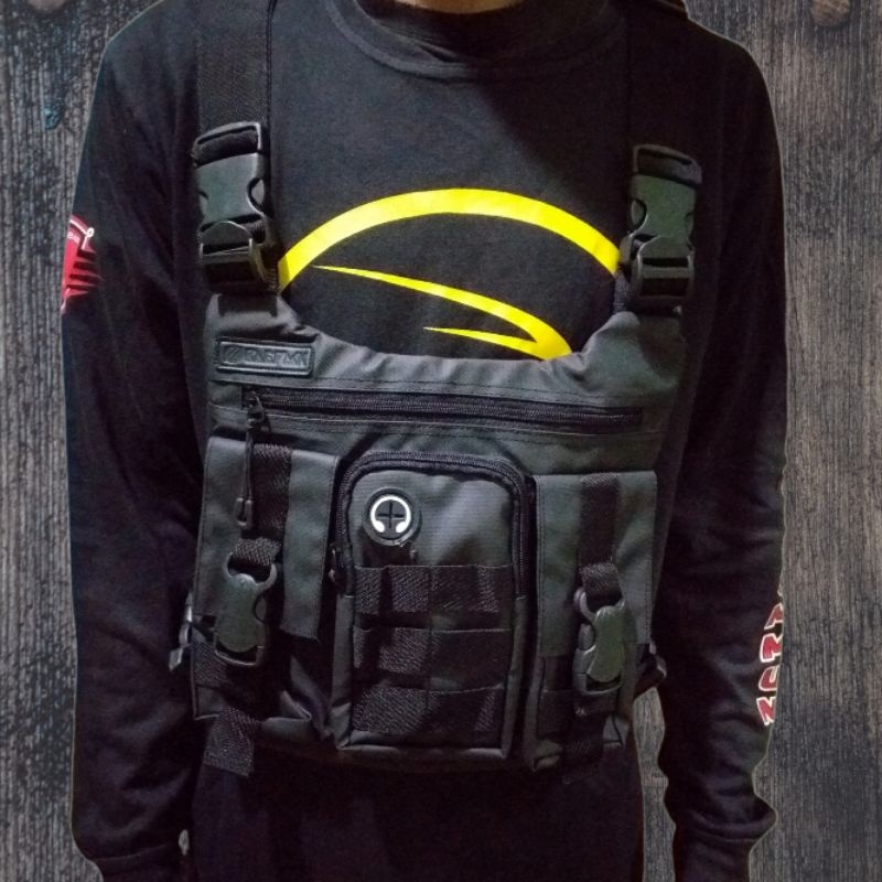 Jual chest bag tas rompi dada ojol motor tactical premium quality ojol ...