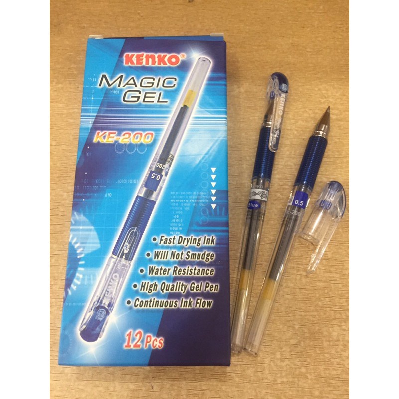 Jual Pulpen/pena KENKO KE-200 Magic Gel Warna Biru (Lusin = 12 pcs) | Shopee Indonesia
