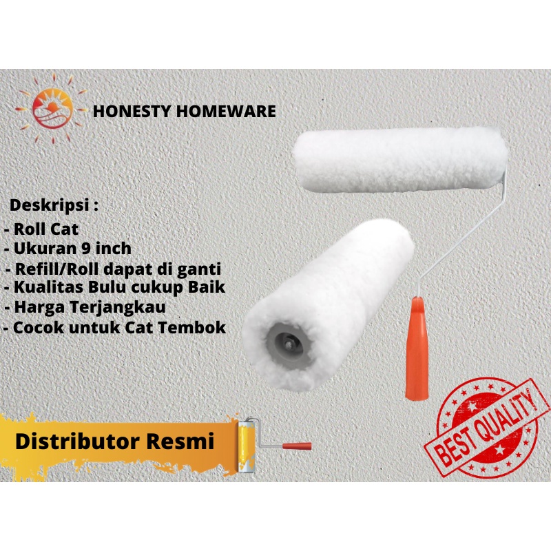 Jual Kuas Roll / Paint Roller / Kuas Rol Cat Tembok 9" inch Putih ...