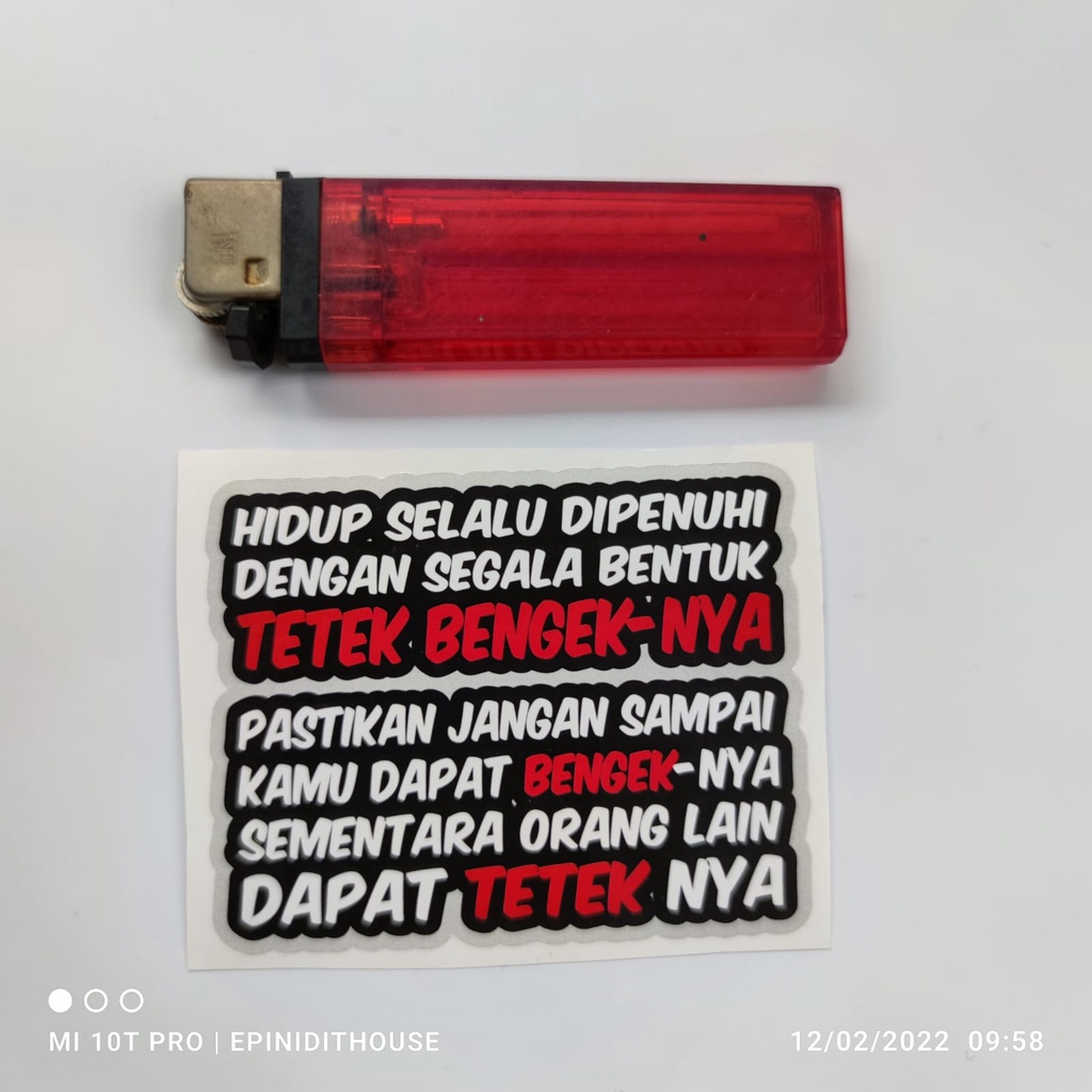 Jual Stiker Hidup Bengek Kata Humor Lucu Viral Nyleneh Meme Motor Helm ...