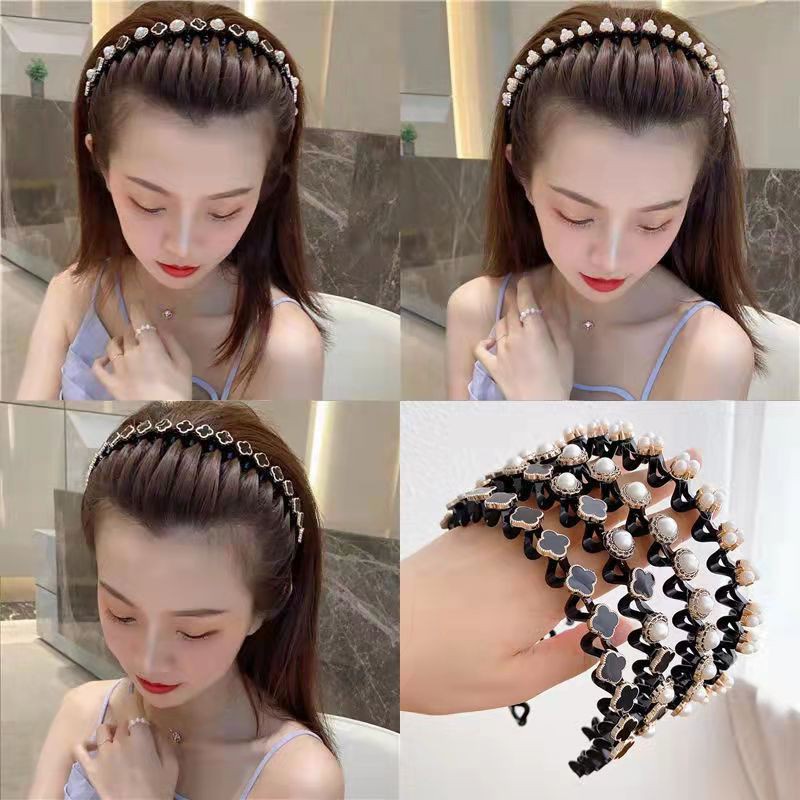 Jual Bando korea wanita bando mutiara motif gelombang elegan import ...