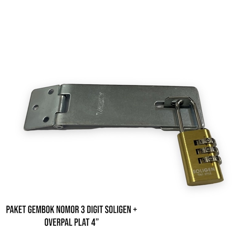 Jual Paket Gembok Nomor 3 Digit Soligen + Overpal Plat 4 Inch | Shopee ...