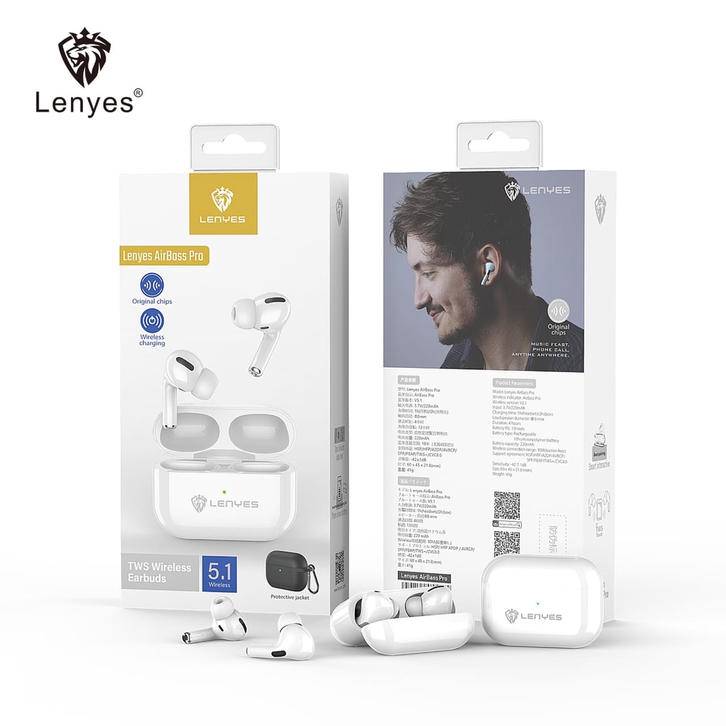 Jual Airpods lenyes AIRBASS PRO TWS wireless earphone 5.1 inpods ...