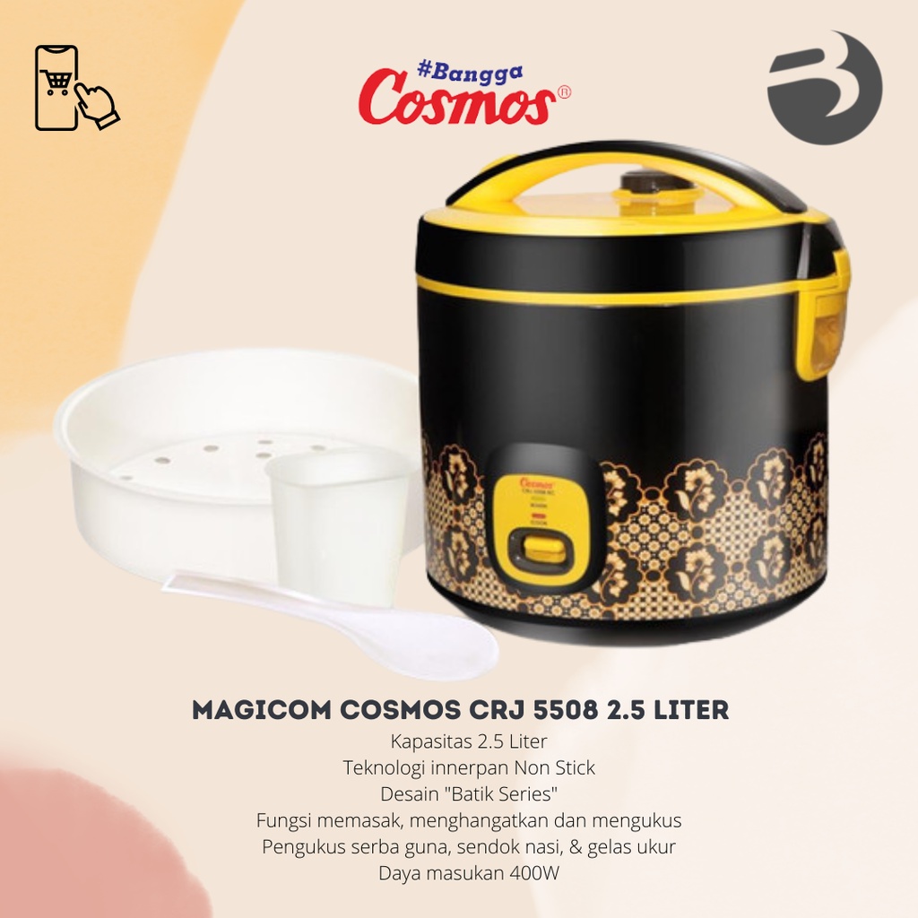 Jual MAGICOM RICE COOKER COSMOS CRJ 5508 2.5 Liter | Shopee Indonesia