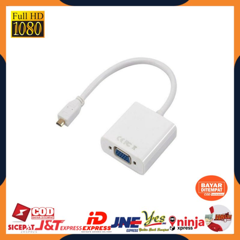 Jual [COD] CONECTOR ADAPTER KONEKTOR MICRO HDMI TO VGA CONVERTER ...