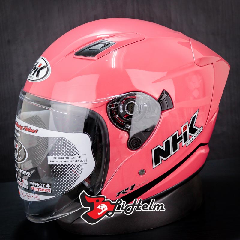Jual NHK HELM R1 MAX SOLID PINK MAGENTA | R-1 Half face - Double visor ...