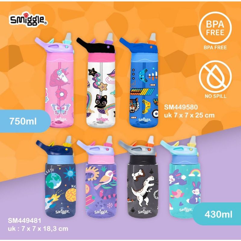 Jual Botol Minum Smiggle Unicorn Cat Kitty Tiger Game Space Koala ...