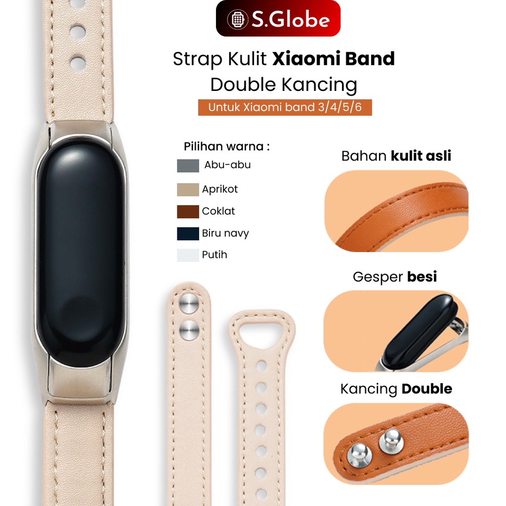Jual Leather Strap Xiaomi Band Mi Band 3 4 5 6 Strap M6 M7 Smartwatch Replacement Band | Shopee ...