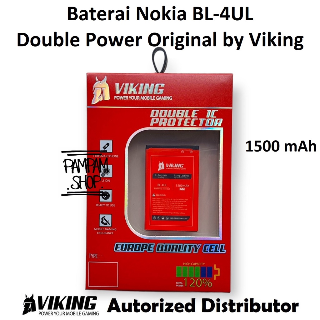 Jual Baterai VIKING Double Power Original Nokia Asha 225 3310 Reborn 2017 BL4UL BL-4UL Ori Batre ...