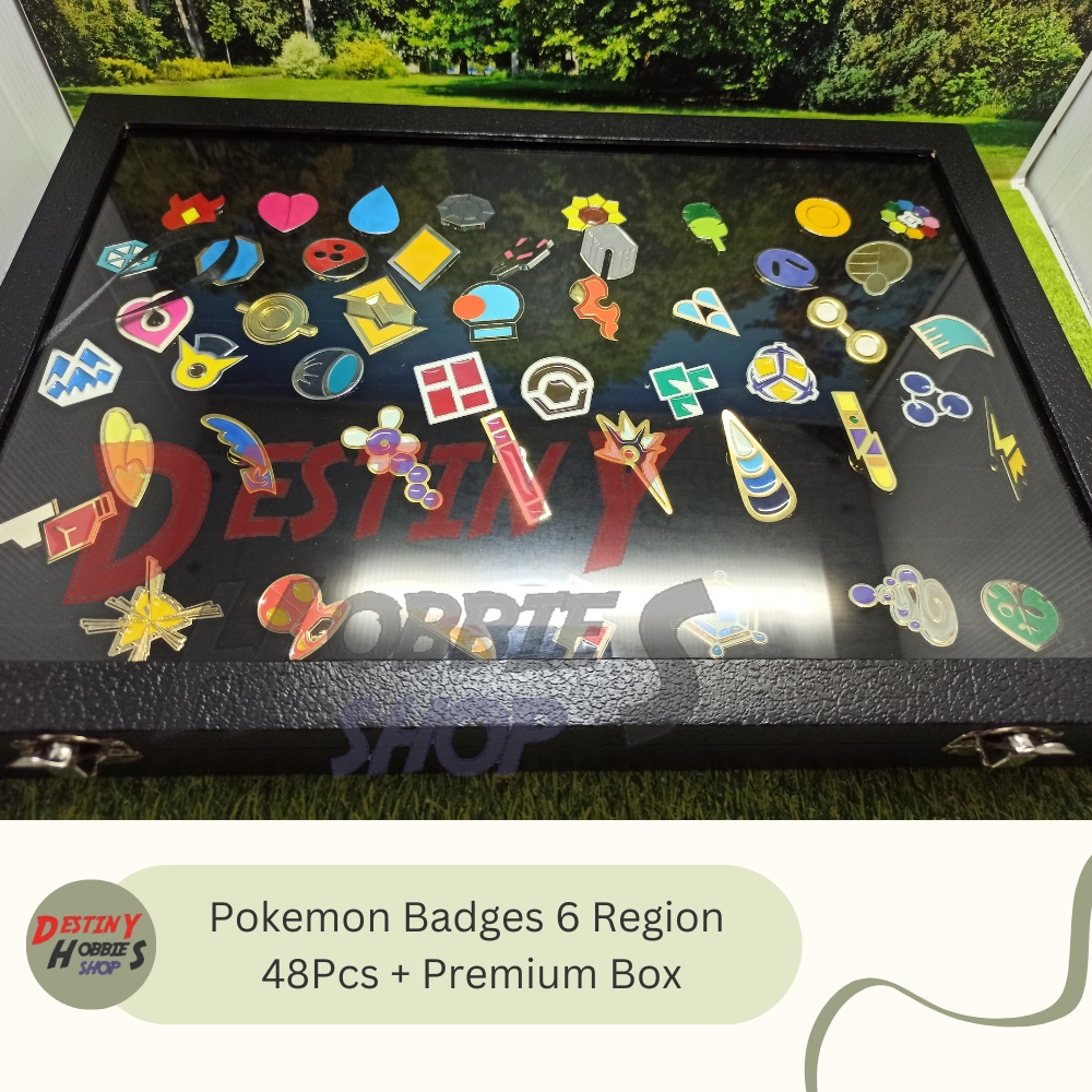 Jual 6 Set Pokemon League Badges Gym Badge Cosplay Kanto Unova Kalos ...