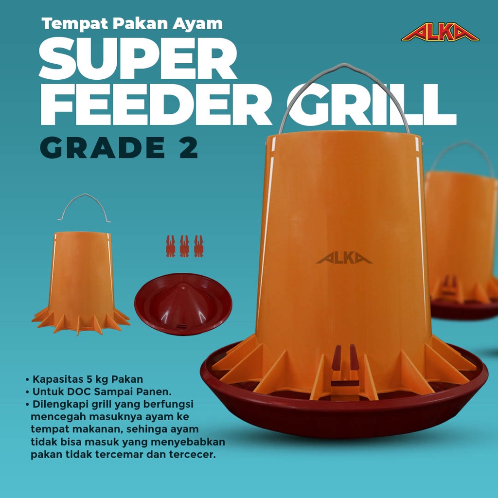 Jual Tempat pakan ayam Super feeder Grill 5kg Grade 2 | Shopee Indonesia