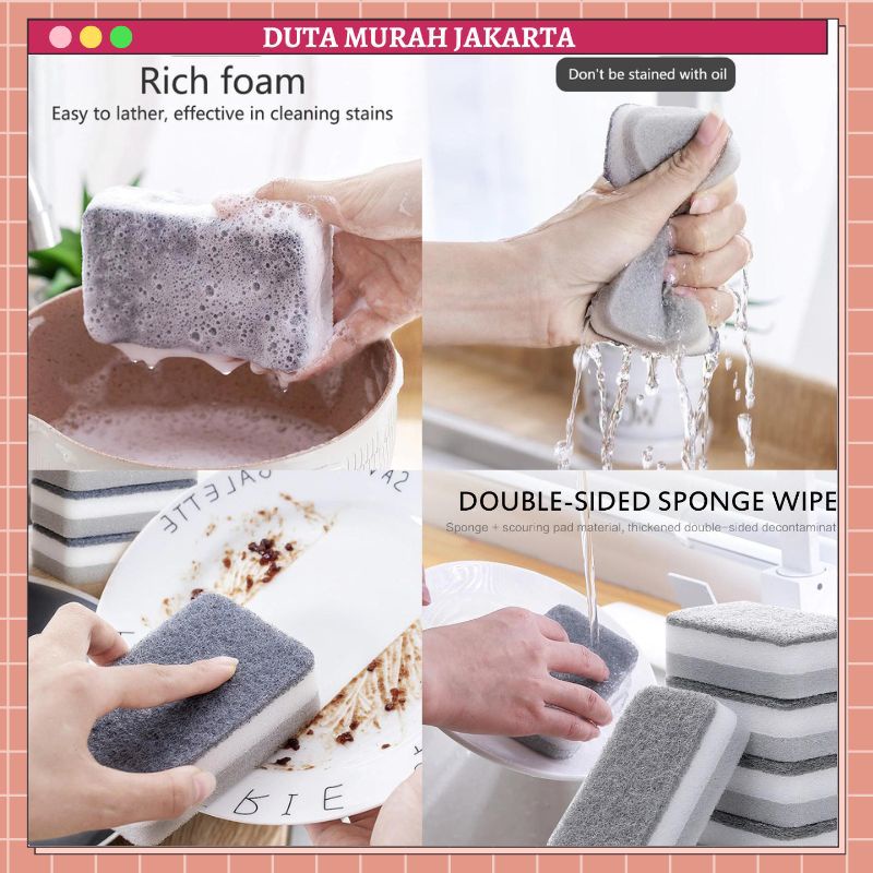 Jual Spon Cuci Piring 2 Sisi Busa Sponge Cuci Piring Spons Alat Cuci ...