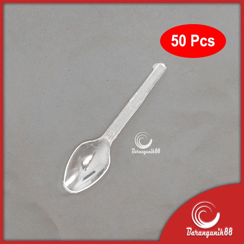 Jual [50 Pcs] Sendok Puding Jelly Agar-agar Mini Plastik Bening STG ...
