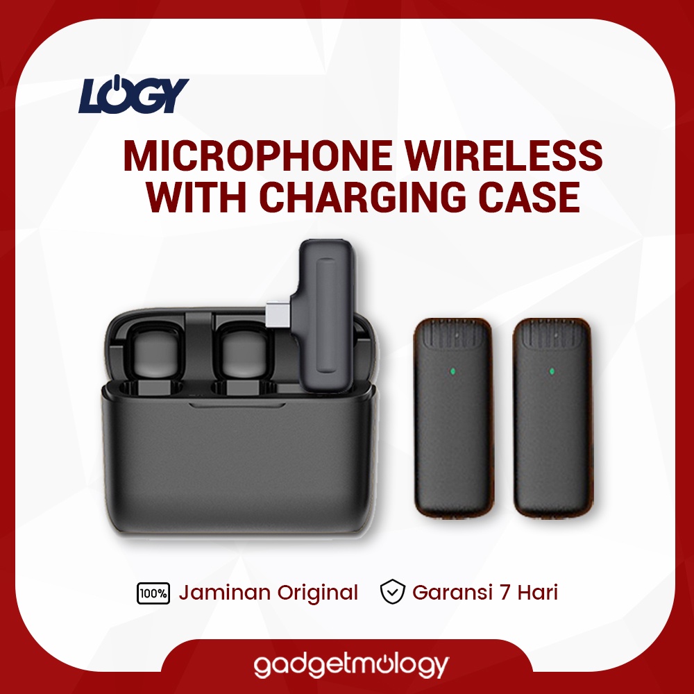 Jual LOGY Mic Clip On Wireless Dual Microphone Bluetooth with Docking ...