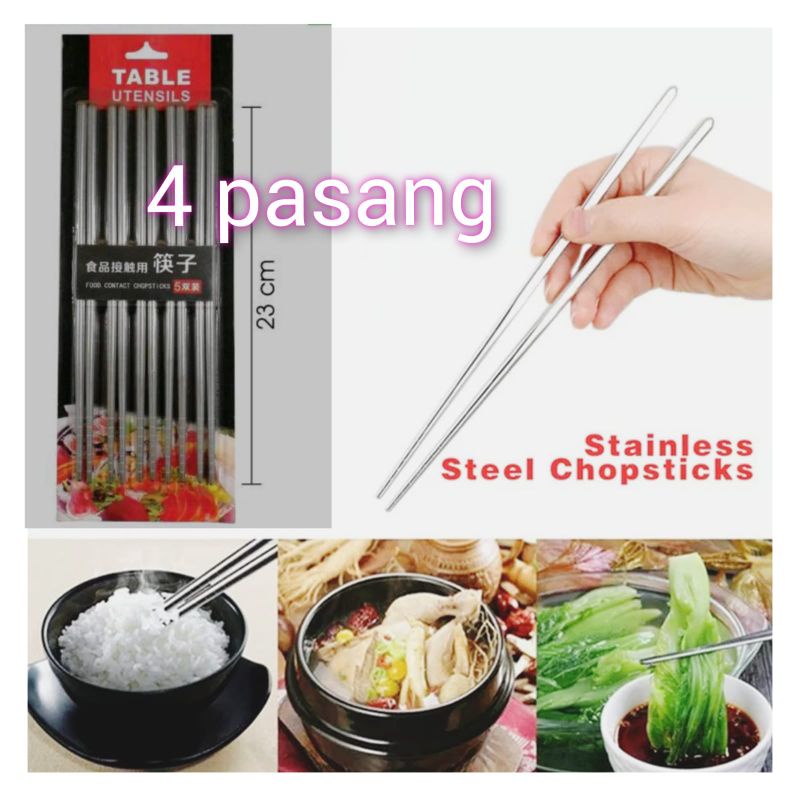 Jual sumpit stainless (4 pasang) | Shopee Indonesia