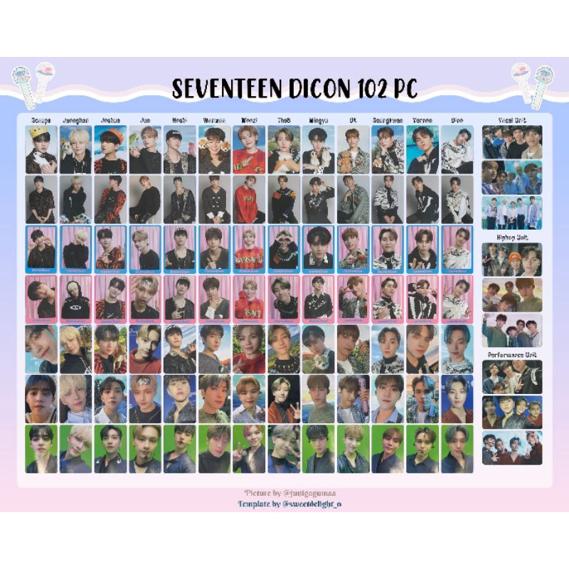 Jual PHOTOCARD DICON 102 SEVENTEEN SCOUPS JEONGHAN JOSHUA JUN WONWOO HOSHI | Shopee Indonesia