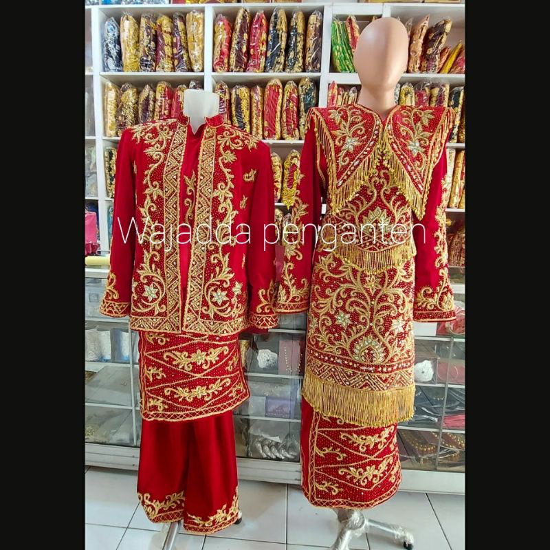 Jual BAJU PENGANTIN ADAT MINANG PADANG WARNA MERAH | Shopee Indonesia