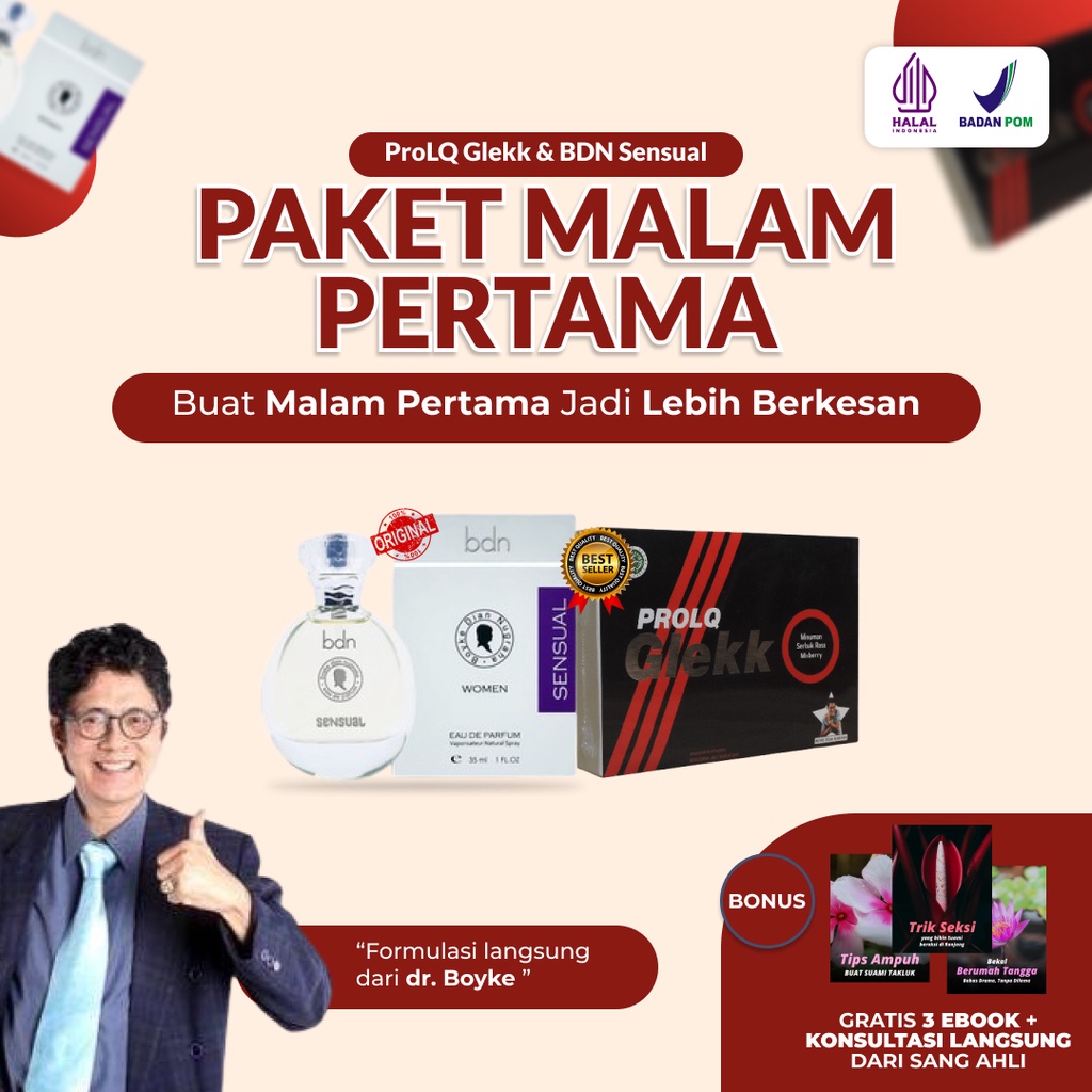 Jual PAKET HERBAL PRIA & PESONA PROLQ Glekk BDN Parfum Sensual Dr. Boyke Original BPOM HALAL ...