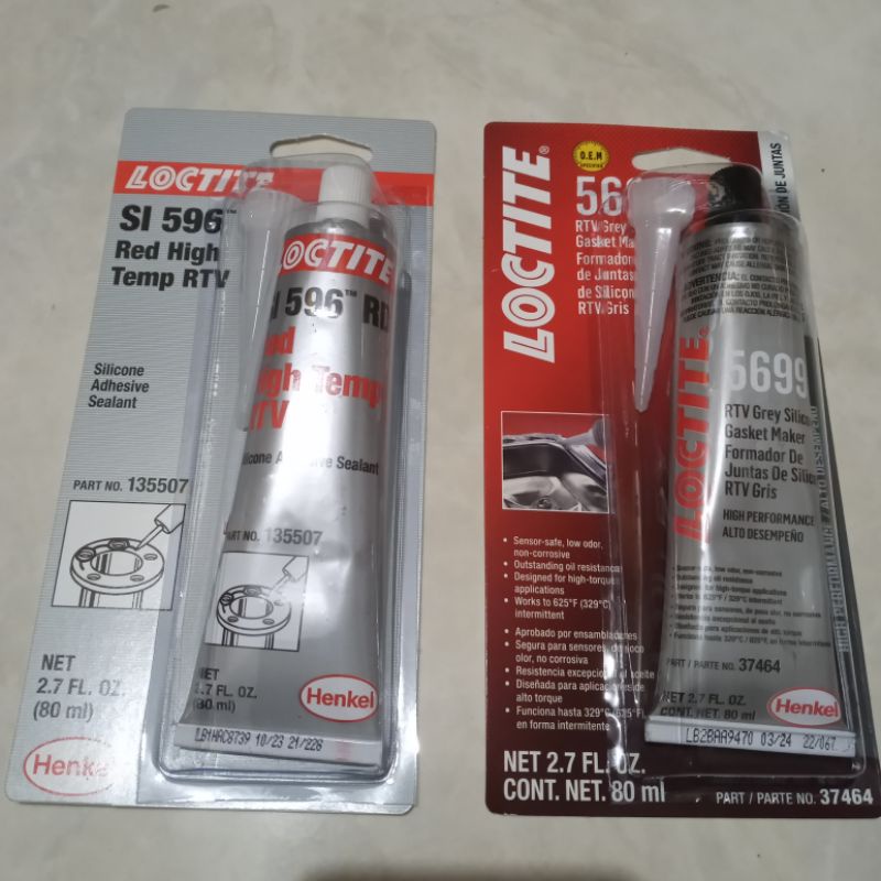 Jual Lem loctite High Temp RTV Net 80 ML 5699 GREY SI 596 RED | Shopee Indonesia