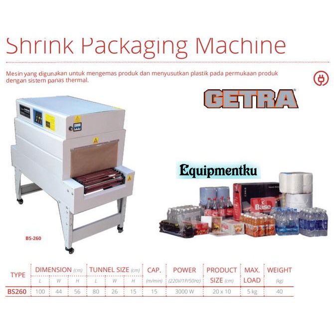 Jual Shrink Packaging Machine Getra Bs260 | Shopee Indonesia