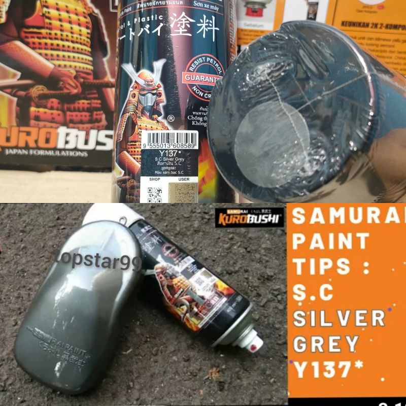 Jual Pilok Pilox Cat Samurai Silver Grey Y137 137 Silver Abu Abu 400ml Bagian Mesin Cat Semprot ...