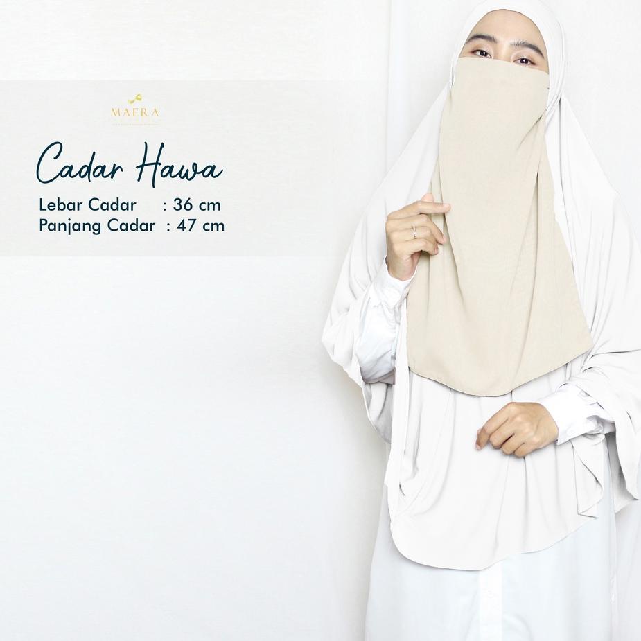 Jual Update - Niqab Cadar Karet atau Tali 2 Layer Sifon Silk Jetblack HAWA By Maera | Shopee ...