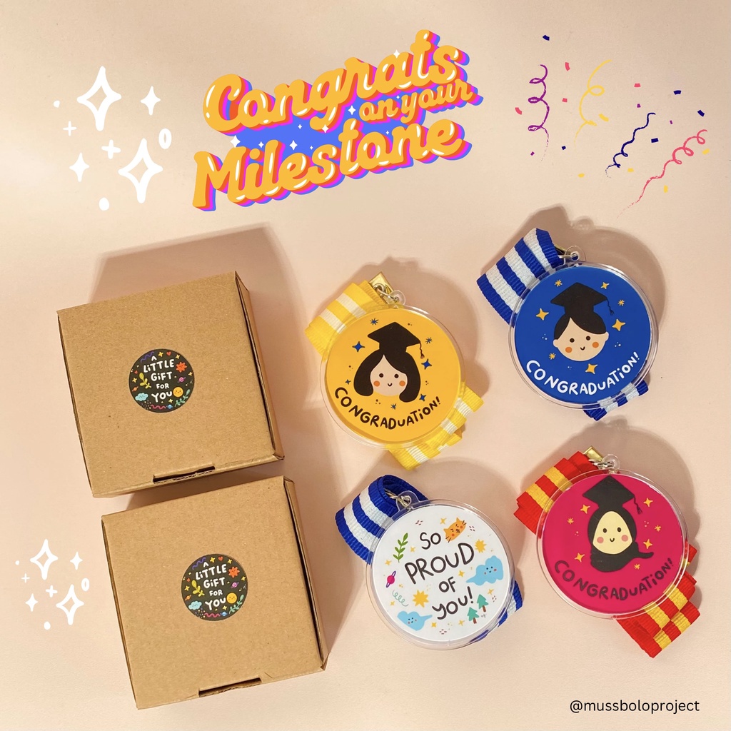 Jual termurah! medali wisuda lucu + box | graduation gift | kado wisuda ...