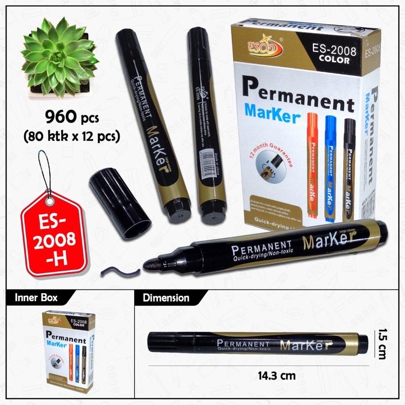 Jual spidol permanent marker warna hitam satuan | Shopee Indonesia