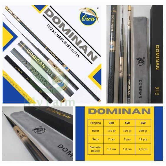 Jual Joran Tegek Orca Dominan Ukuran 360 450 540 Ruas Panjang Bahan ...