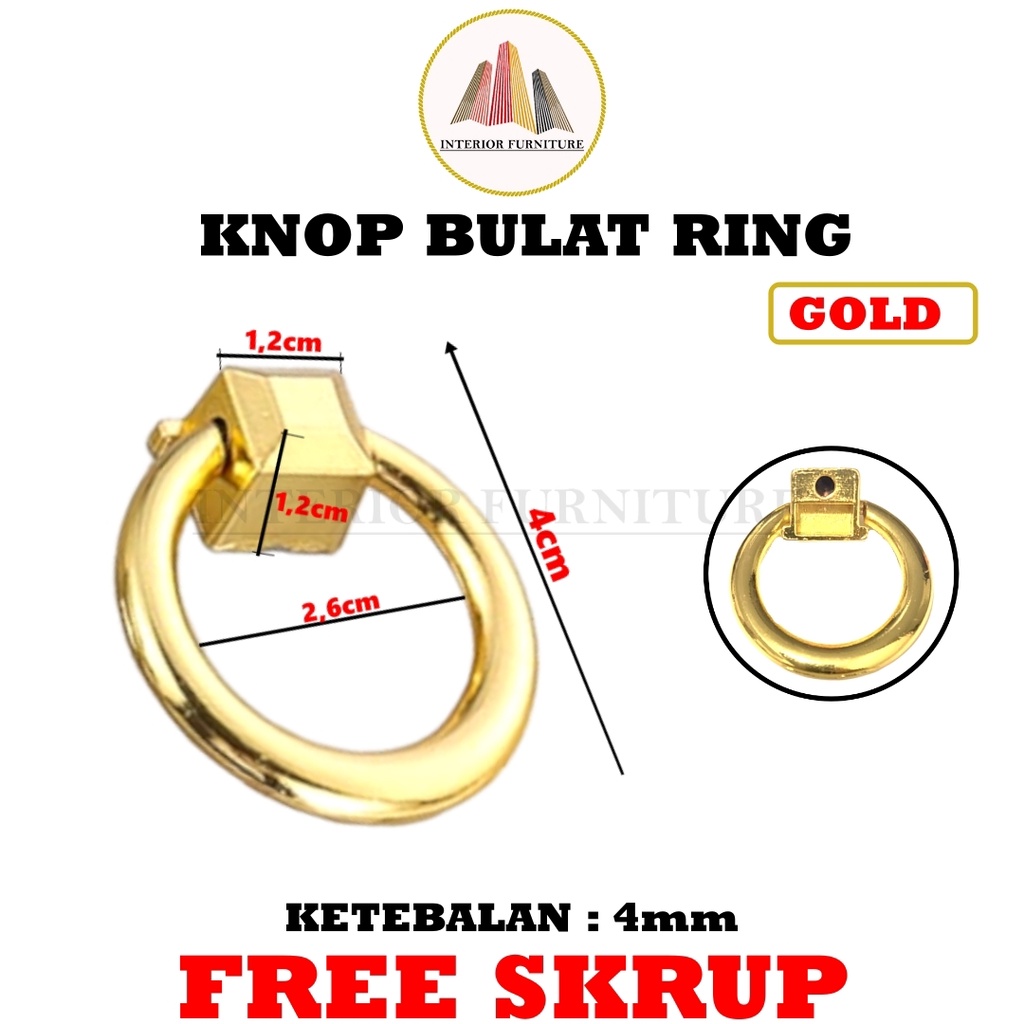Jual Knop Handle Ring / Tarikan Gagang Knob Bulat Laci Lemari Minimalis ...