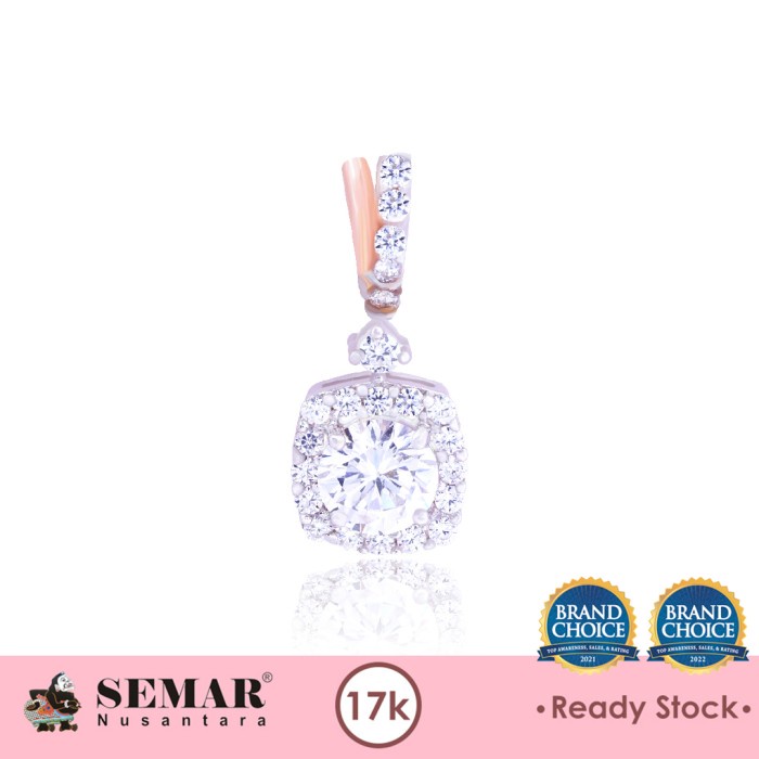 Jual Liontin Emas Classy Lyana Square Rose White Gold 17K Semar ...