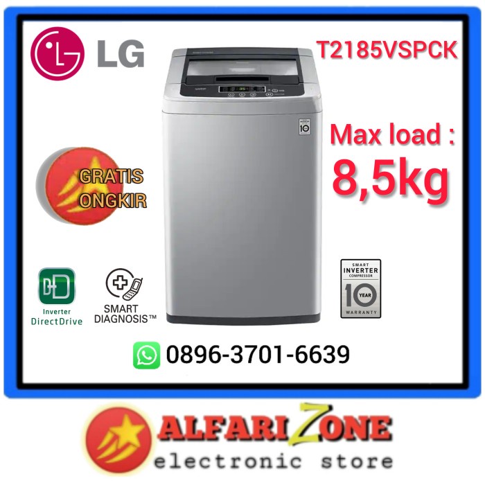 Jual MESIN CUCI LG 1 TABUNG TOP LOADING 8,5KG T2185VSPCK T2185 INVERTER ORIGINAL | Shopee Indonesia